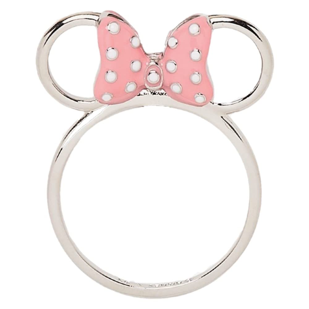 Pura Vida Silver Disney Minnie Mouse Cutout Ring - Brass Base Band, Rhodium Plating - Size 9