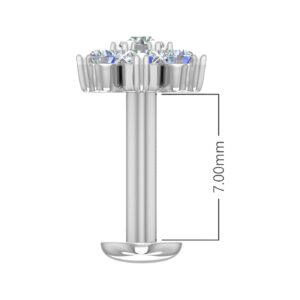 0.15 Carat 7-Stone Cluster Diamond Nose Pin Stud in 18K White Gold