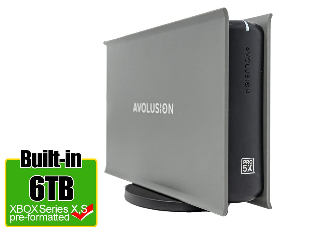 Avolusion PRO-5X Series 6TB USB 3.0 External Gaming Hard Drive (Grey) Compatible with Xbox Series X|S Game Console - 2 Year Warranty