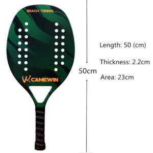 Beach Tennis Racket,Carbon Fiber Grit Face with EVA Memory Foam Core Beach Tennis Racket with Cover Bag (2PCS)