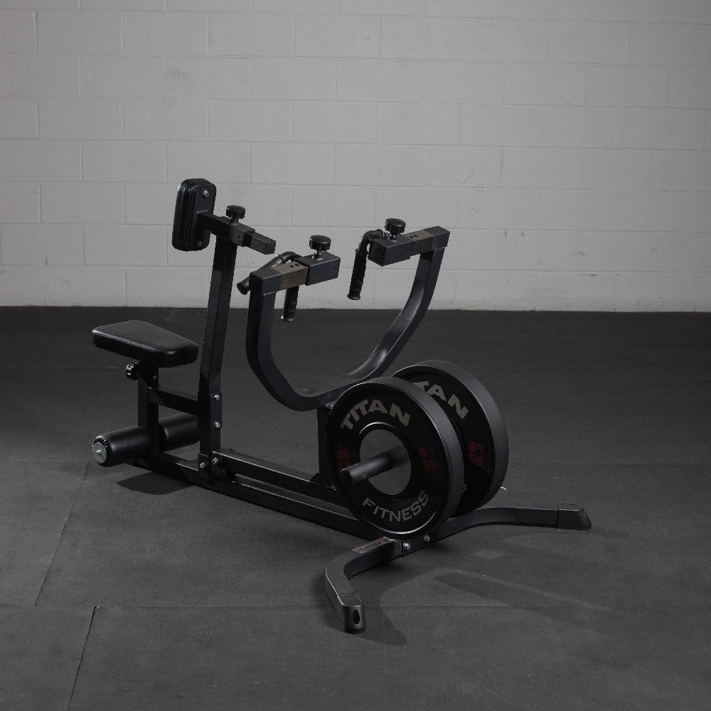 Titan Fitness Plate Loaded Seated Row Machine, Rated 270 LB, Adjustable Chest Supported Row Machine with Olympic Weight Posts, for Back, Arms, Shoulders