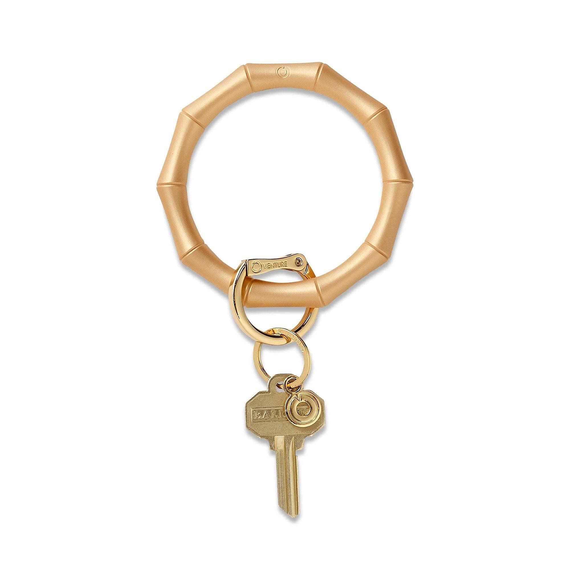 Oventure, Silicone Big O Key Ring, The Original Bracelet Keychain - Gold Rush Bamboo