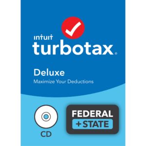 turbotax deluxe 2021 tax software, federal and state tax return with federal e-file [amazon exclusive] [pc/mac disc]