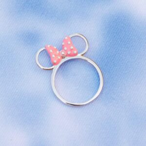 Pura Vida Silver Disney Minnie Mouse Cutout Ring - Brass Base Band, Rhodium Plating - Size 9