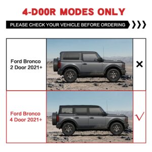 Heavy Duty Running Boards Fit for Ford Bronco 4 Door 2021 2022 2023 2024 Black Side Tube Step Nerf Bar