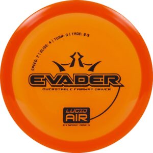 dynamic discs lucid air evader fairway driver golf disc [colors may vary] - 145-159g