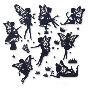 craftreat fairy laser cut chipboard embellishments for crafting - laser cut chipboard fairies (set of 8) - size: 5.76x6 inches - fairy silhouette cutouts - fairy cutouts for crafts