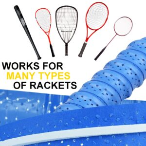 ATGRS Tennis Grip Tacky Tennis Racket Grip Tape Absorbent Anti-Slip Tennis Overgrip for Tennis Badminton Pickleball Racquet Handle Grip with Damping Ridges Overgrips (Black)