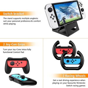 [21 in 1] Benazcap Accessories Kit Compatible with Nintendo Switch OLED, Travel Accessory Bundle with Carry Case Screen Protector Joy-con Grips & More