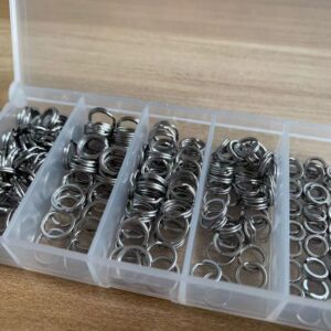 HTHYLURE Fishing Stainless Steel Split Rings 200PCs/Box High Strength Heavy Duty Hyper Wire Heavy Duty Saltwater Freshwater Line Lure Connectors Double Snap Super Strong Solid Circle Tackle Leader