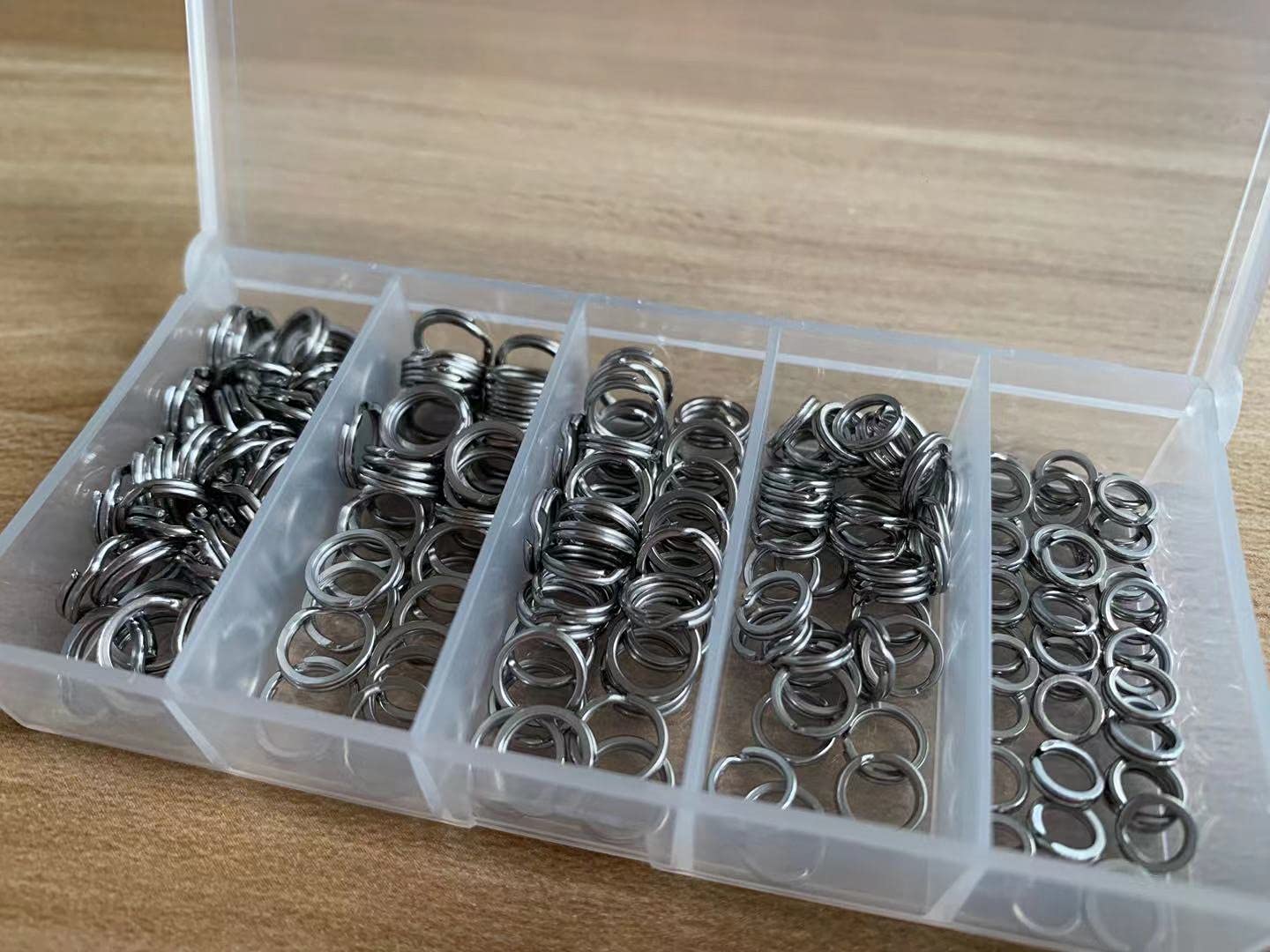 HTHYLURE Fishing Stainless Steel Split Rings 200PCs/Box High Strength Heavy Duty Hyper Wire Heavy Duty Saltwater Freshwater Line Lure Connectors Double Snap Super Strong Solid Circle Tackle Leader