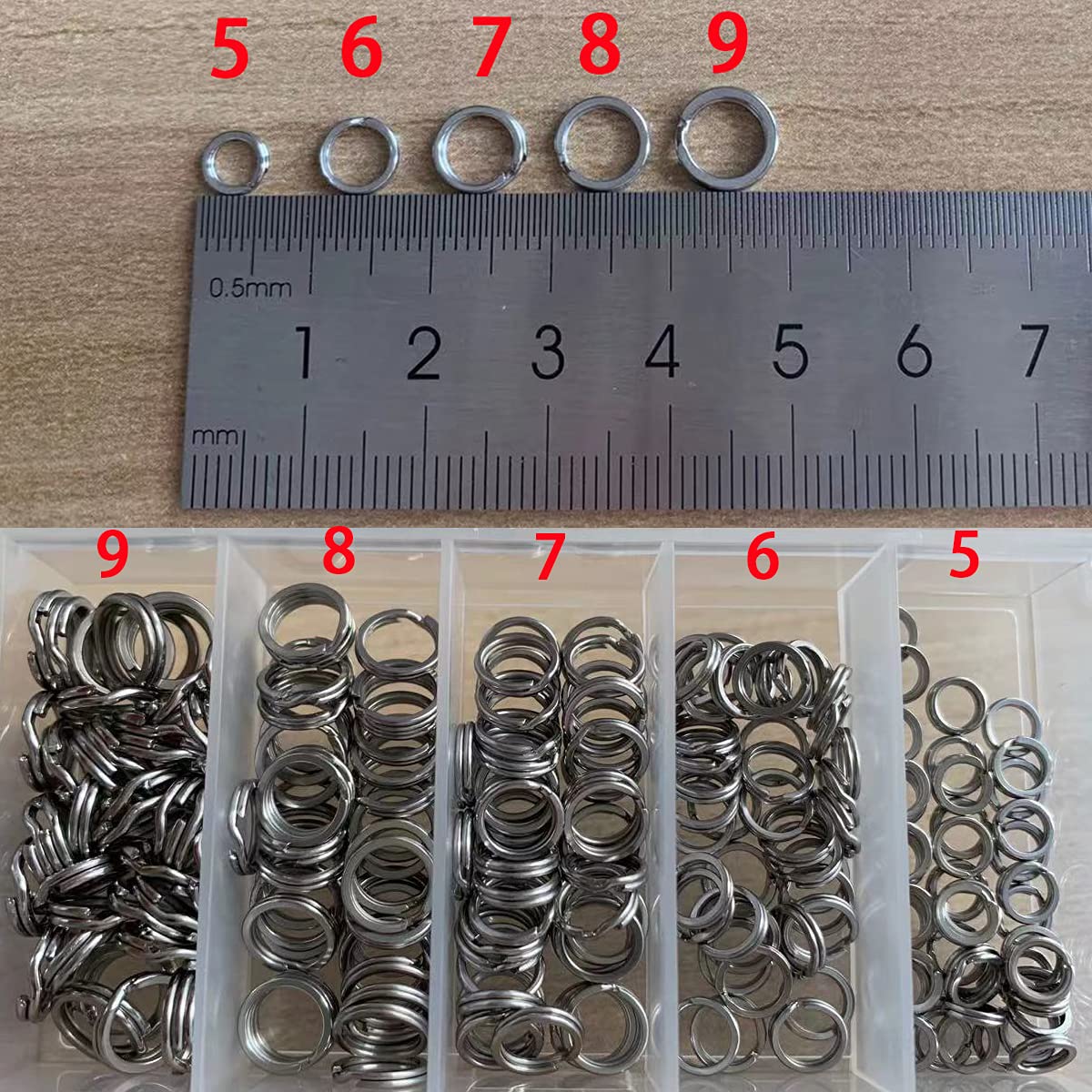 HTHYLURE Fishing Stainless Steel Split Rings 200PCs/Box High Strength Heavy Duty Hyper Wire Heavy Duty Saltwater Freshwater Line Lure Connectors Double Snap Super Strong Solid Circle Tackle Leader