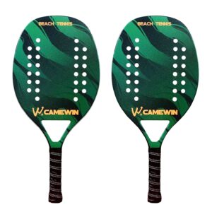 Beach Tennis Racket,Carbon Fiber Grit Face with EVA Memory Foam Core Beach Tennis Racket with Cover Bag (2PCS)