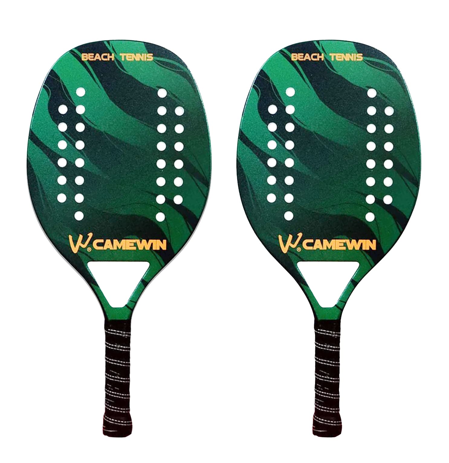 Beach Tennis Racket,Carbon Fiber Grit Face with EVA Memory Foam Core Beach Tennis Racket with Cover Bag (2PCS)