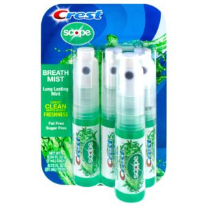 Crest Scope | One 4-Pack of Mint Breath Mist Sprays (4 Total Sprays) - 0.24 ounce (7mL) - Made in an FDA Audited USA Facility