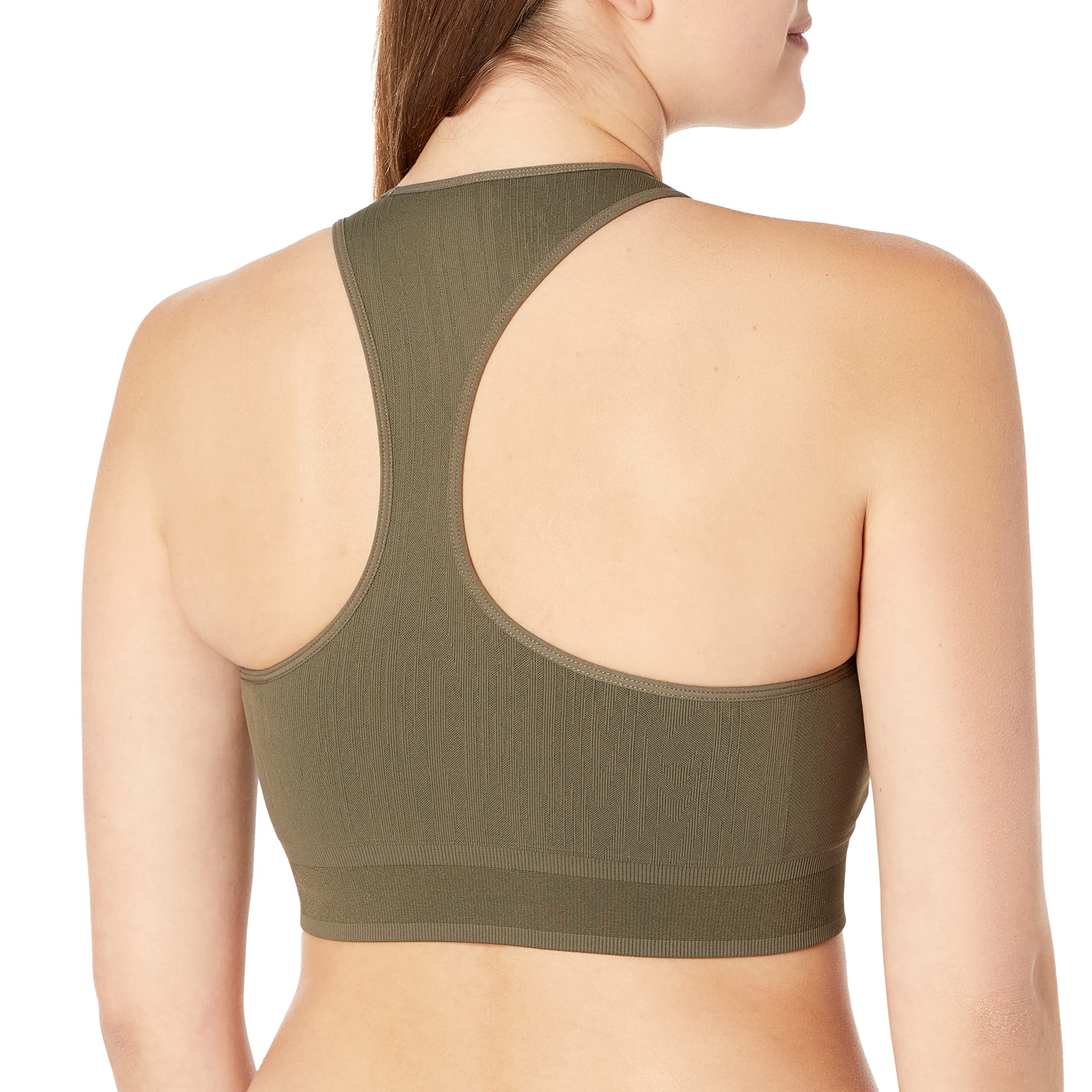 Reebok Women's Standard Crop Tank, Army Green/Black, Small