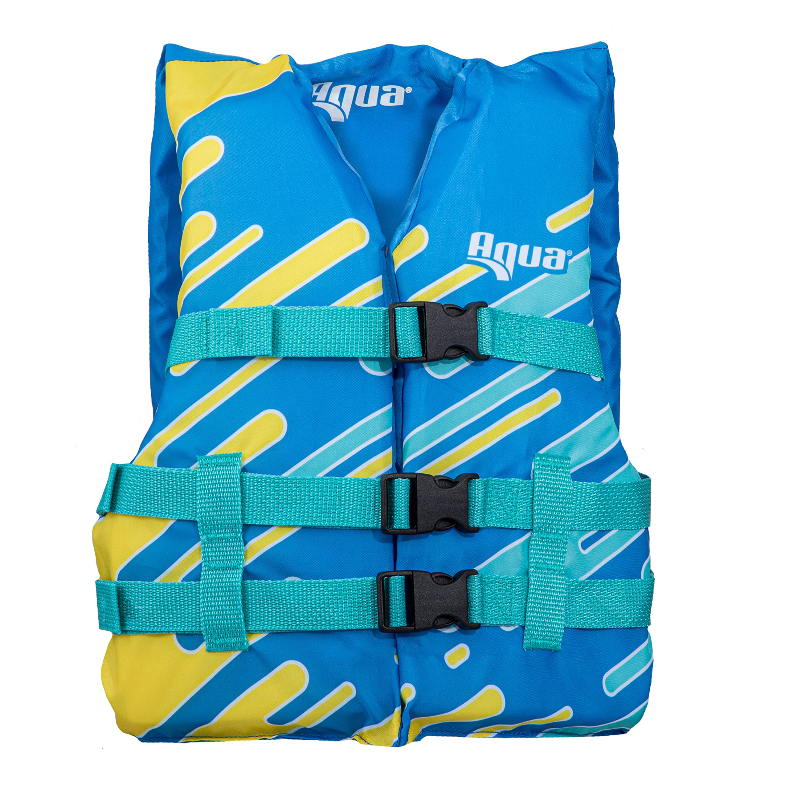 Oceans7 US Coast Guard-Approved, Type III Youth Life Jacket – Personal Flotation Device with with Comfortable Flex-Form-Fit Open-Sided Design – Seafoam Blue Lemon