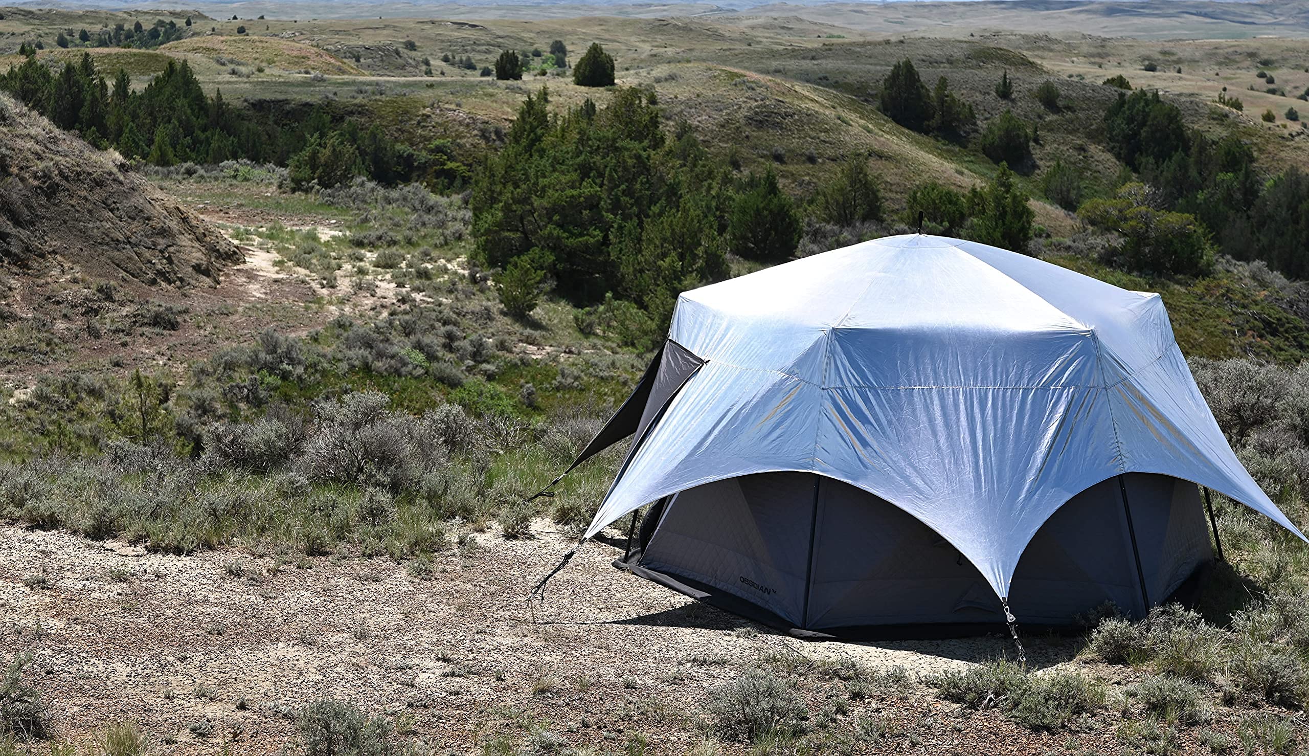 RDS Gear - Obsidian Heatshield Thermal Tent Cover - UV 50+ Light Blocking Outdoor Camping Tarp Canopy - Ultralight Over Tent Sun Shade - Lightweight Camp Fly to Cool Your Shelter - Instant Setup