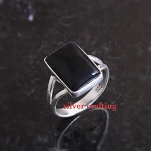 Black Onyx Gemstone Ring 925 Sterling Silver Jewelry (10)