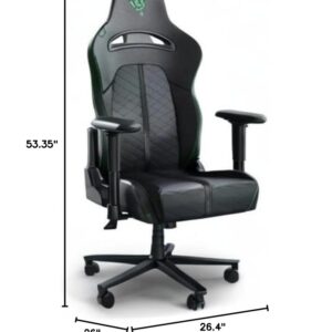 Razer Enki X Essential Gaming Chair: All-Day Gaming Comfort - Built-in Lumbar Arch - Optimized Cushion Density - Dual-Textured, Eco-Friendly Synthetic Leather - Adjustable 152-degree Recline