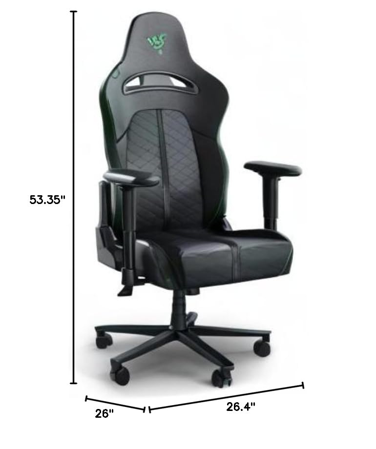 Razer Enki X Essential Gaming Chair: All-Day Gaming Comfort - Built-in Lumbar Arch - Optimized Cushion Density - Dual-Textured, Eco-Friendly Synthetic Leather - Adjustable 152-degree Recline