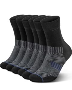 paplus compression running sock for men and women 3 pairs, cushioned athletic crew socks with arch support