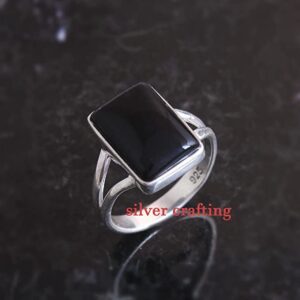 Black Onyx Gemstone Ring 925 Sterling Silver Jewelry (11)