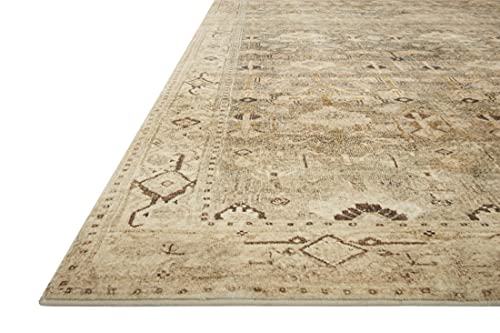 Loloi II Margot Collection MAT-04 Antique / Green 7'-6" x 9'-6", 3.8" Thick, Area Rug, feat.CloudPile, Soft, Durable, Printed, Medallion, Low Pile, Non-Shedding, Easy Clean, Living Room Rug