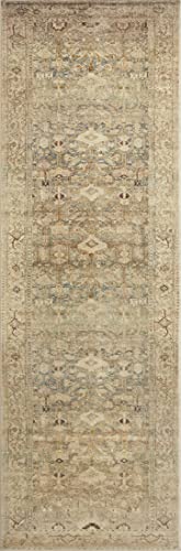 Loloi II Margot Collection MAT-04 Antique / Green 7'-6" x 9'-6", 3.8" Thick, Area Rug, feat.CloudPile, Soft, Durable, Printed, Medallion, Low Pile, Non-Shedding, Easy Clean, Living Room Rug