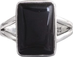 black onyx gemstone ring 925 sterling silver jewelry (11)