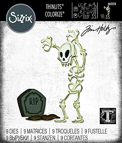 Sizzix Thinlits Die Set 9PK Mr. Bones, Colorize by Tim Holtz, 665554, Multicolor