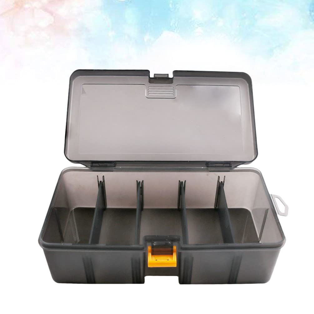 BESPORTBLE 1PC Large Capacity Fishing Lure Box Portable Fishing Tool Box Double- Layer Fishing Bait Box Plastic Fishing Accessories Container Fishing Hook Parts Storage Box for Fishing Use