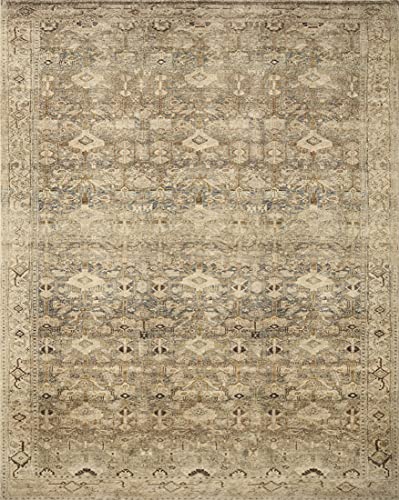 Loloi II Margot Collection MAT-04 Antique / Green 7'-6" x 9'-6", 3.8" Thick, Area Rug, feat.CloudPile, Soft, Durable, Printed, Medallion, Low Pile, Non-Shedding, Easy Clean, Living Room Rug