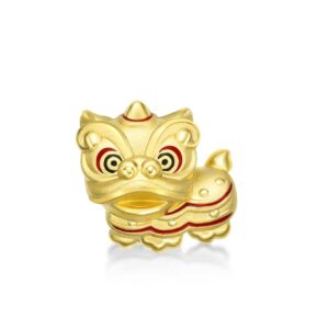 chow tai fook 24k gold happy lion dance charm