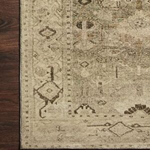 Loloi II Margot Collection MAT-04 Antique / Green 7'-6" x 9'-6", 3.8" Thick, Area Rug, feat.CloudPile, Soft, Durable, Printed, Medallion, Low Pile, Non-Shedding, Easy Clean, Living Room Rug