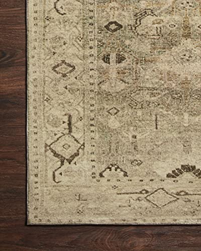 Loloi II Margot Collection MAT-04 Antique / Green 7'-6" x 9'-6", 3.8" Thick, Area Rug, feat.CloudPile, Soft, Durable, Printed, Medallion, Low Pile, Non-Shedding, Easy Clean, Living Room Rug