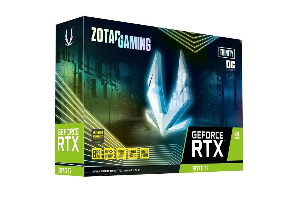 ZOTAC GeForce RTX™ 3070 Ti Trinity OC 8GB GDDR6X 256-bit 19 Gbps PCIE 4.0 Gaming Graphics Card, IceStorm 2.0 Advanced Cooling, Spectra 2.0 RGB Lighting, ZT-A30710J-10P