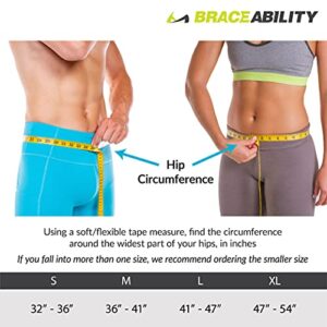 BraceAbility Inguinal Hernia Belt - Supportive Groin Pain Truss With Removable Left and Right Compression Pads For Pre or Post-Surgical Scrotal, Femoral, Single and Double Hernias in Men and Women (M)