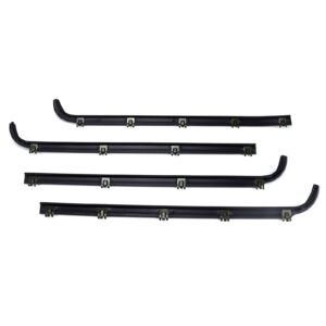 Front Inner & Outer Car Window Sweep Felt Trim Seal Weatherstrip Kit Replacement for 1987-1997 Ford F150 F250 F350 Bronco Replaces E7TZ1521452A E7TZ1521453A F2TZ1521456A F2TZ1521457A Set of 4