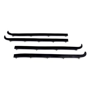 Front Inner & Outer Car Window Sweep Felt Trim Seal Weatherstrip Kit Replacement for 1987-1997 Ford F150 F250 F350 Bronco Replaces E7TZ1521452A E7TZ1521453A F2TZ1521456A F2TZ1521457A Set of 4