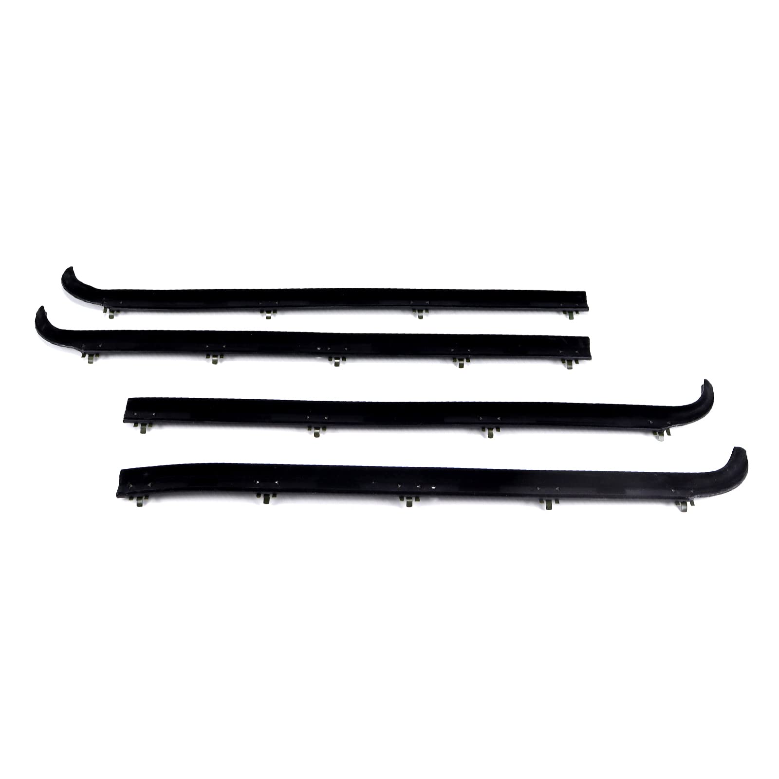 Front Inner & Outer Car Window Sweep Felt Trim Seal Weatherstrip Kit Replacement for 1987-1997 Ford F150 F250 F350 Bronco Replaces E7TZ1521452A E7TZ1521453A F2TZ1521456A F2TZ1521457A Set of 4