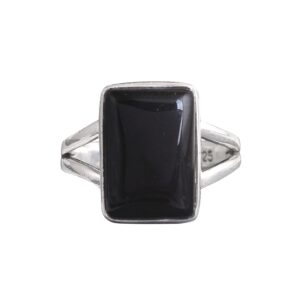 black onyx gemstone ring 925 sterling silver jewelry (9.5)