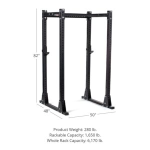 Titan Fitness Flat Foot Power Rack X-3 Series 82-in. H 30-in. D with 4 Weight Plate Holders