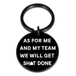 eulalia eclogue keychain for bosses, funny gag gift, stainless steel, black