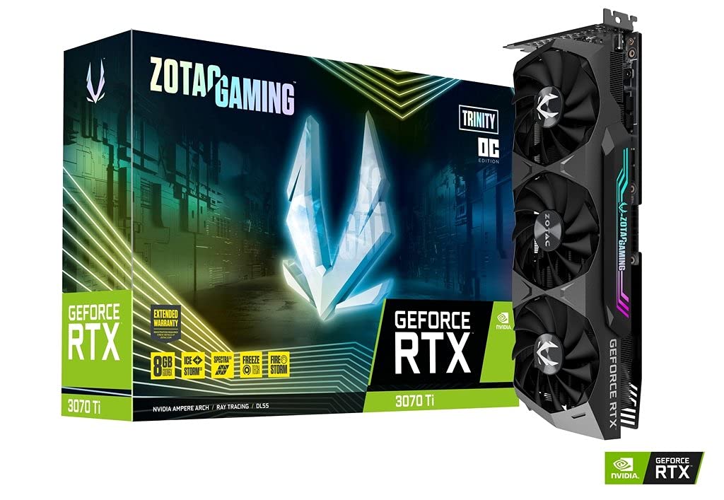 ZOTAC GeForce RTX™ 3070 Ti Trinity OC 8GB GDDR6X 256-bit 19 Gbps PCIE 4.0 Gaming Graphics Card, IceStorm 2.0 Advanced Cooling, Spectra 2.0 RGB Lighting, ZT-A30710J-10P