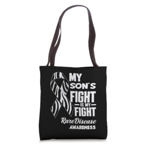 my son's fight is my fight rare disease awareness tote bag