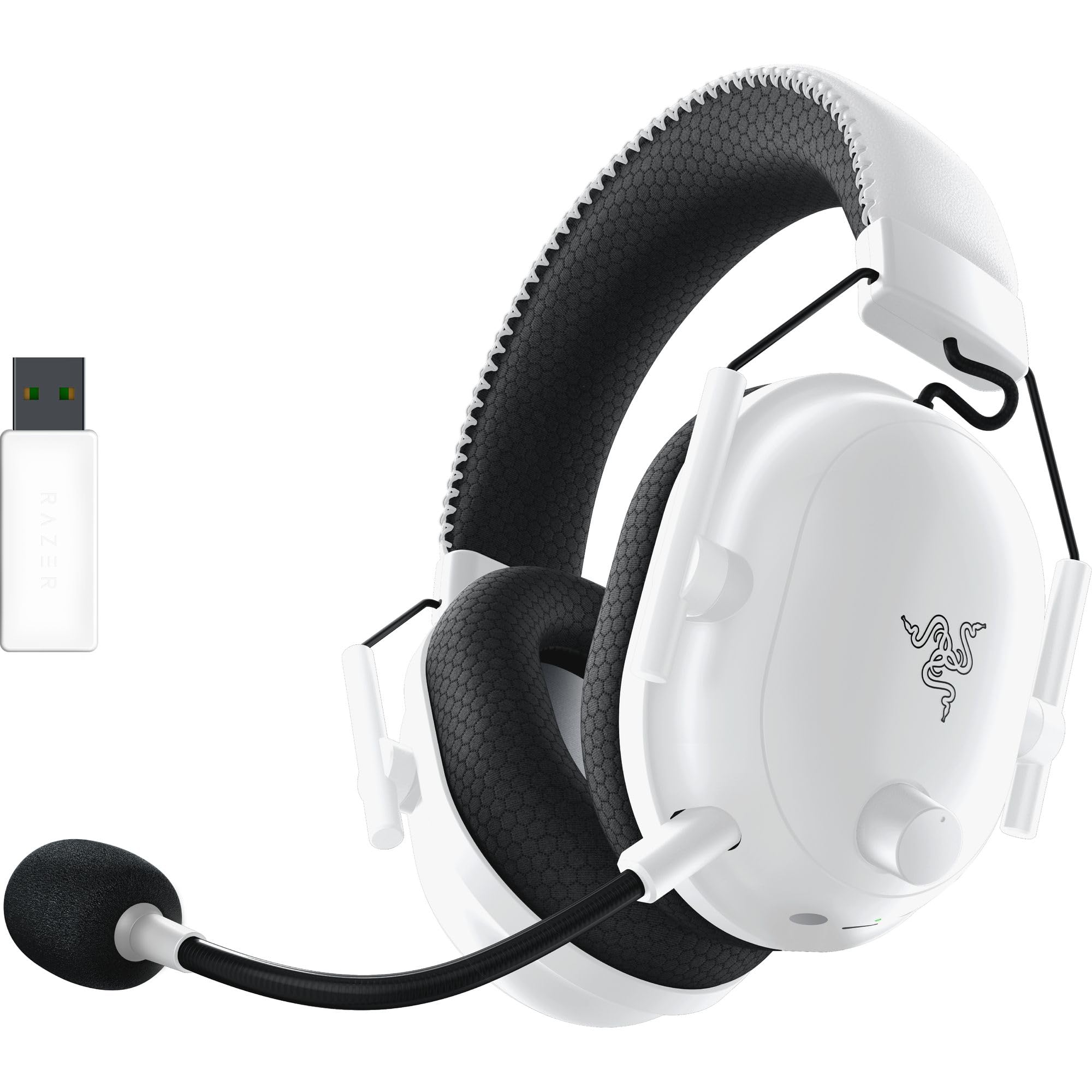 Razer BlackShark V2 Pro Wireless Gaming Headset: THX 7.1 Spatial Surround Sound - 50mm Drivers - Detachable Mic - for PC, PS5, PS4, Switch, White