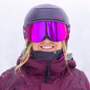 Giro Ella Asian Fit Ski Goggles - Snowboard Goggles for Women - White Limitless Strap with Vivid Pink/Vivid Infrared Lenses