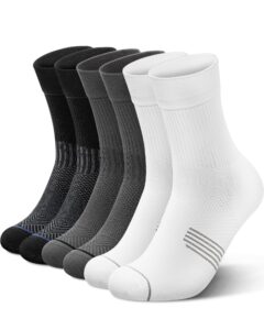 paplus compression running sock for men and women 3 pairs, cushioned athletic crew socks with arch support