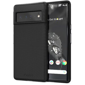 crave dual guard for google pixel 6 pro, shockproof protection dual layer case for google pixel 6 pro - black